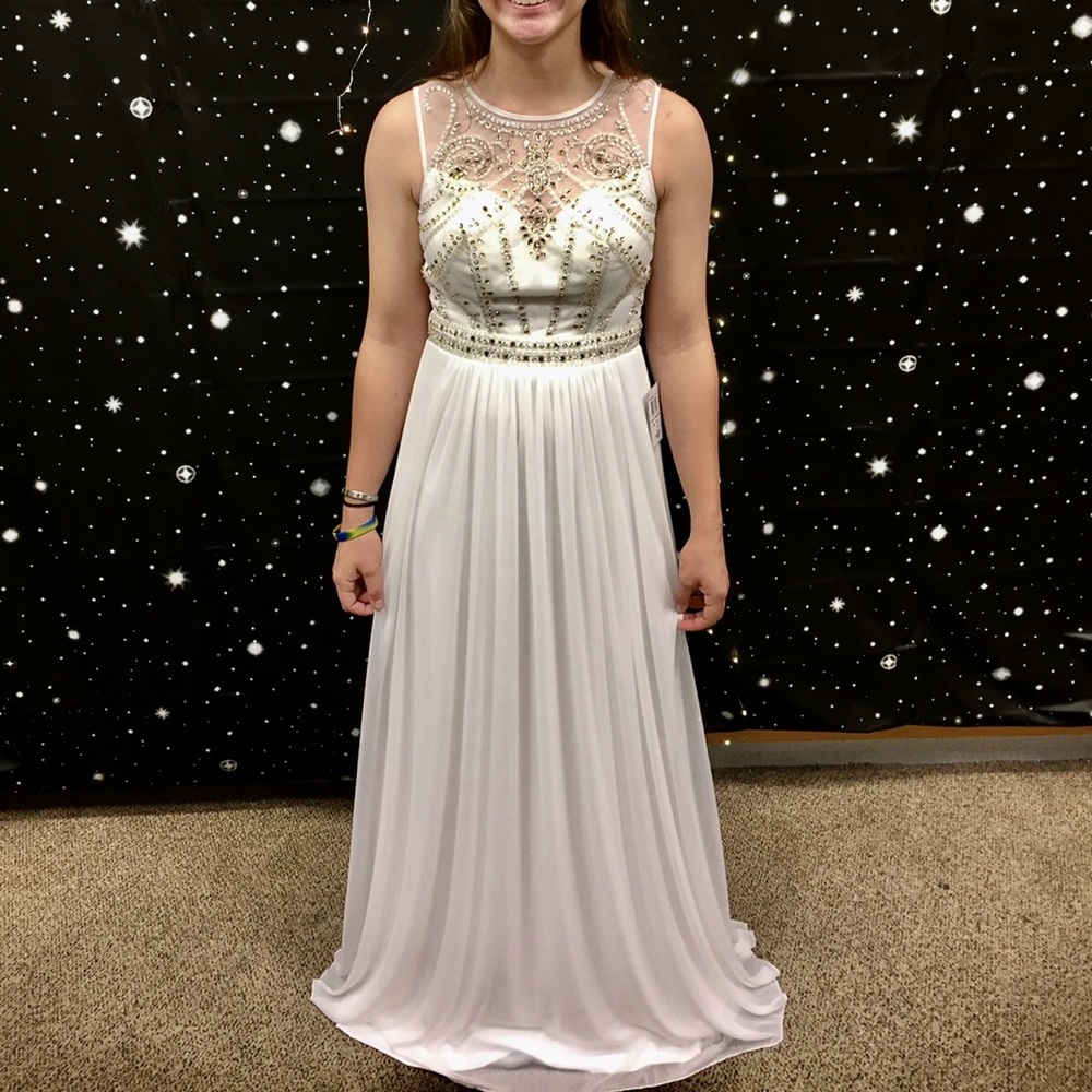Cream Greek Goddess Prom Dress - Gem